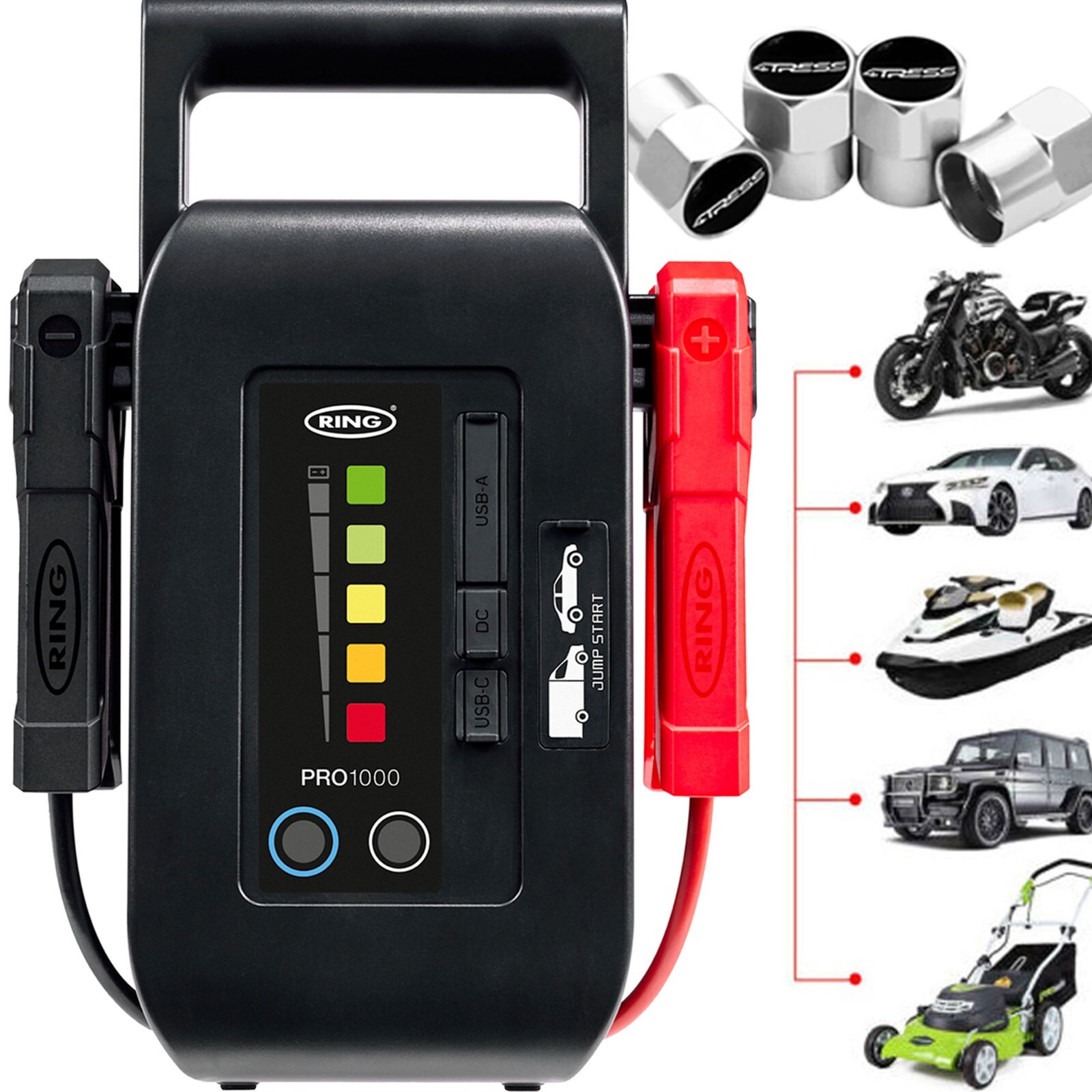 Ring 12v 1000A Pro Lithium Portable Car Battery Jump Starter Power Pack ...