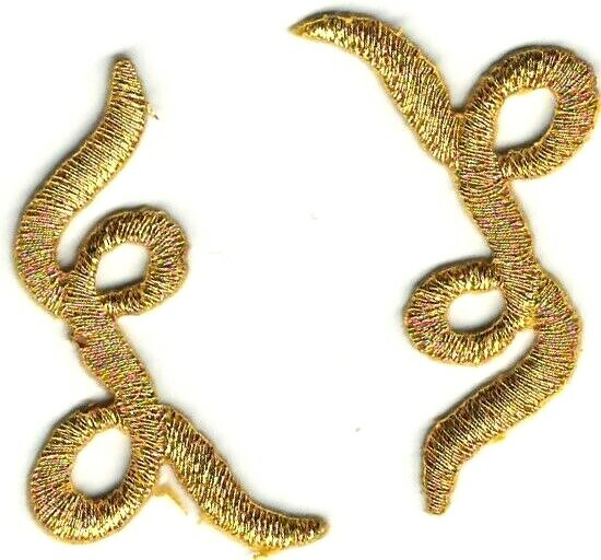 Gold Scroll Embroidered Patch Cut out Iron on Sew on (1 1/2" in) Lot of ...