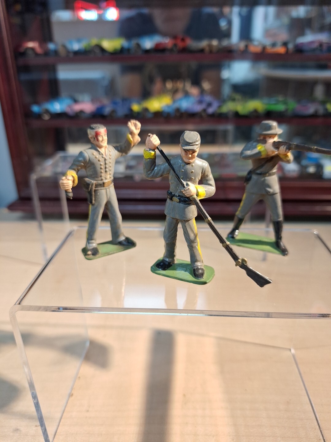 LOt Of 3 VTG MARX 60mm WARRIORS OF WORLD CIVIL WAR Confederate Army Men ...