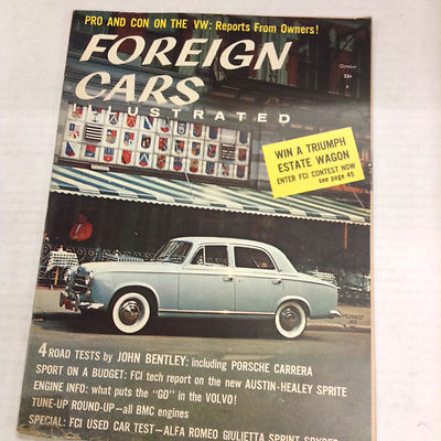 Foreign Cars Magazine Porsche Carrera October 1958 052417nonrh | eBay