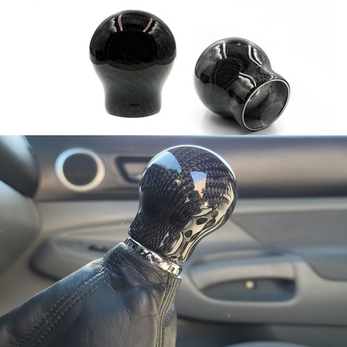 Universal Real Carbon Fiber Round Ball Shape Car Gear Shift Knob ...