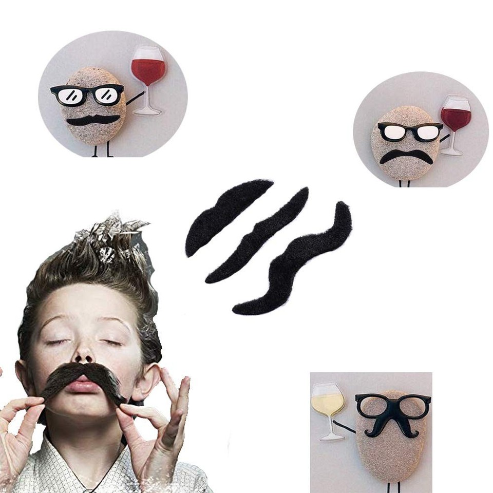 48 PCS Novelty Fake Mustaches,Self Adhesive Mustache for Masquerade ...