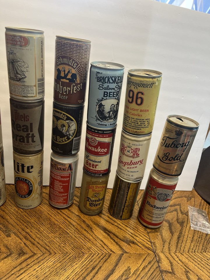 Vintage 1970s Lot Of 20 EMPTY Beer Cans Various Brands/Designs | eBay