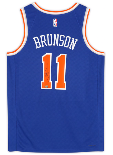 Jalen Brunson Autographed NY Knicks Nike Blue Icon Swingman Jersey ...
