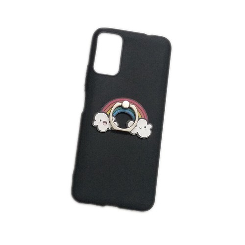 3D Rainbow Finger Ring Holder Soft TPU Phone Case Cover For Optus X ...