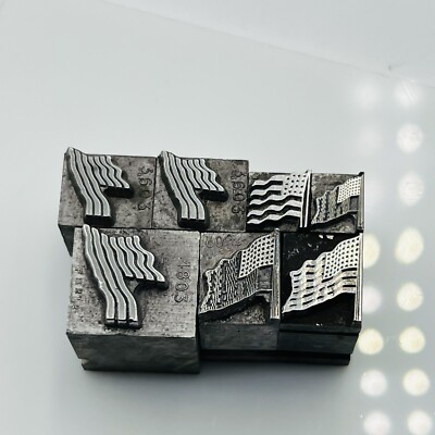 Antique All Metal Printing Blocks 7 Pc Decorative Ornamental Dingbats ...