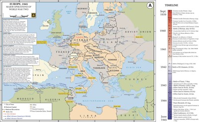 Europe 1945 Major Operations of World War Two Timeline WWII History ...