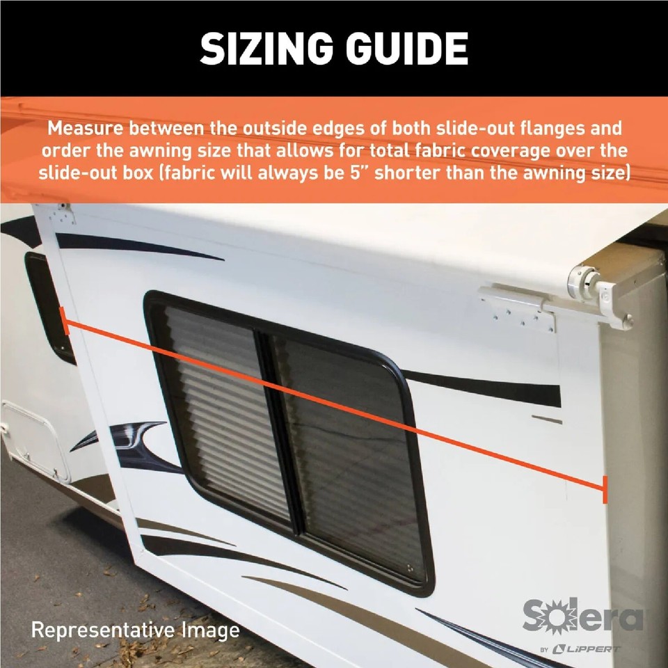LIPPERT Solera 5000 Series 6'6" Slide Topper Awning for RV 848150015419 ...