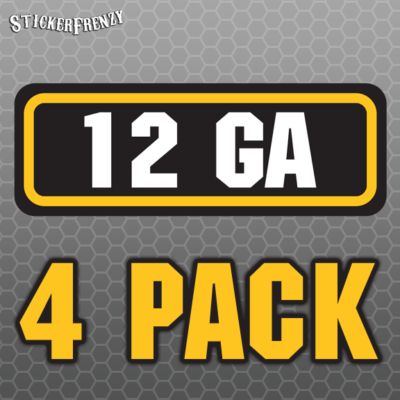 12ga 4pk Sticker Set - Ammo Can Box Decal bullet ARMY Gun safety ...