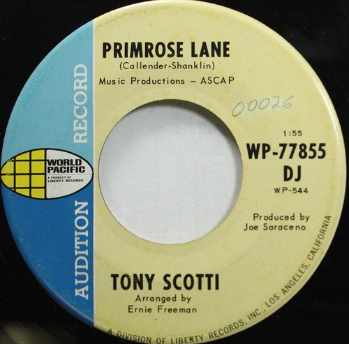 Rock Promo 45 Tony Scotti - Primrose Lane / After Dark On World Pacific ...
