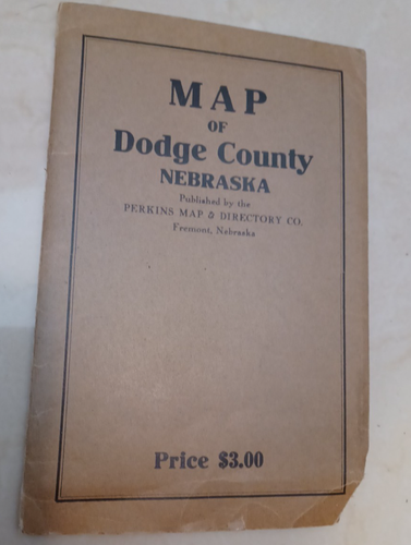 1900's Dodge County Nebraska Perkins Map and Directory 28" x 31 1/2 ...