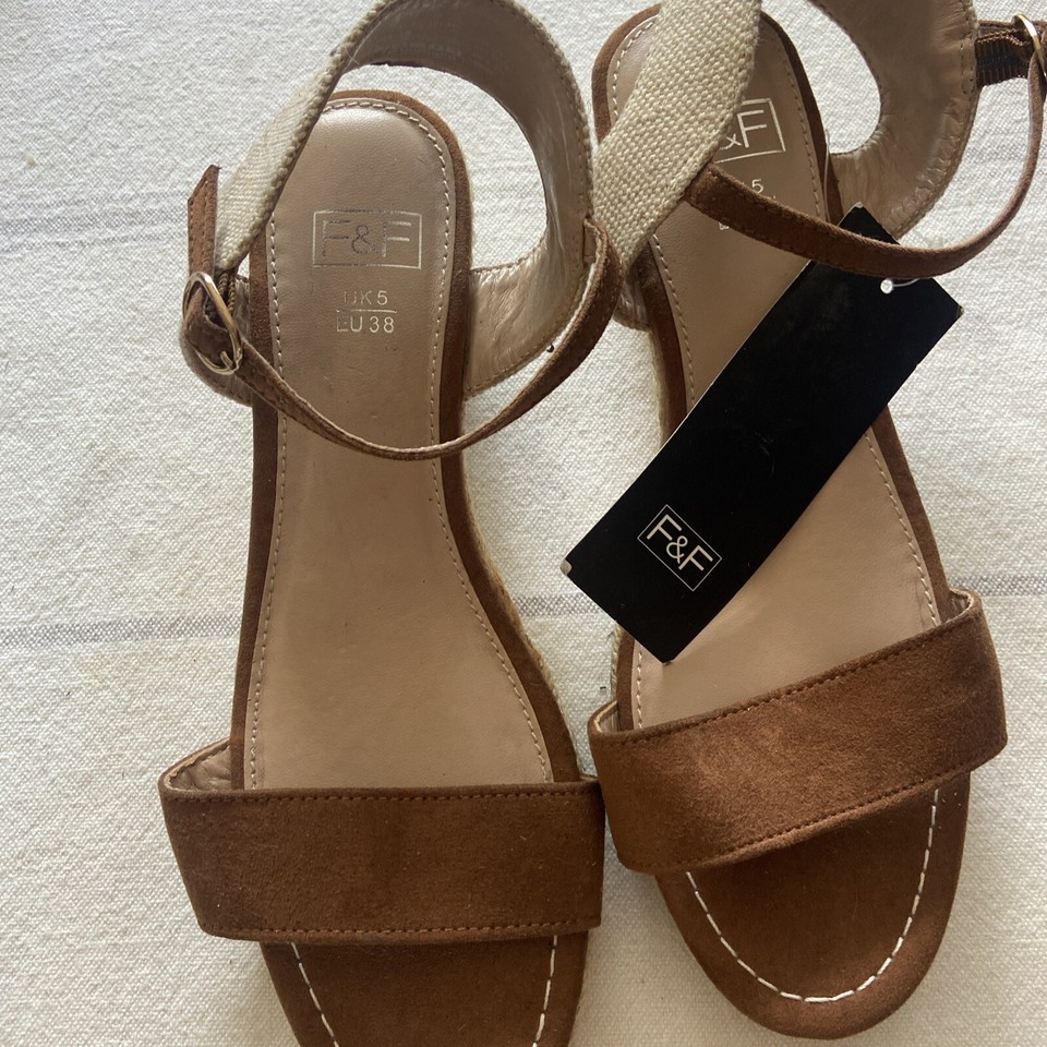F&F Ladies Wedge Heel Sandals Size 5 BNWT | eBay