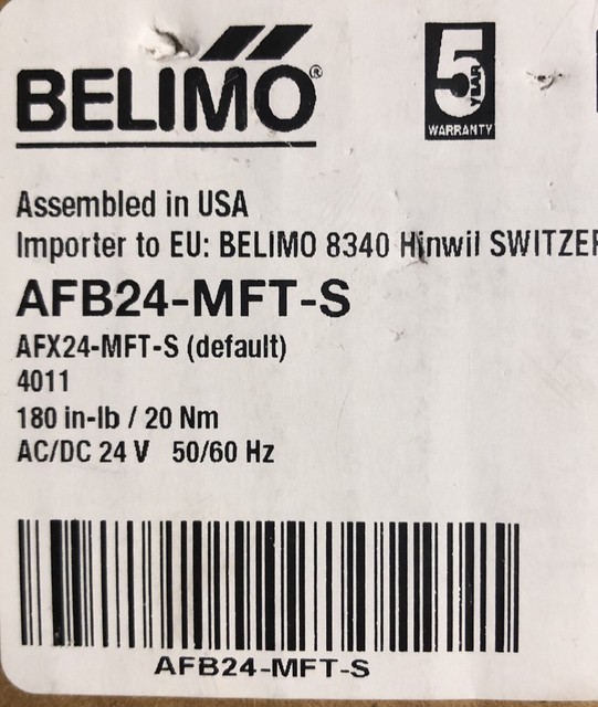 Belimo AFB24-MFT-S 10V Damper Actuator for sale online | eBay