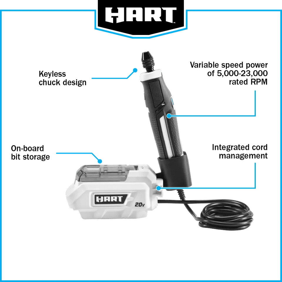 HART 20-Volt Cordless Precision Craft Rotary Tool Kit, Gen2 | eBay