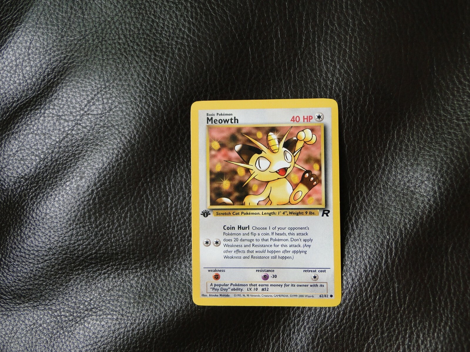 Pokemon Meowth 1st First edition 62/82. Team Rocket Set 1999 NM | eBay