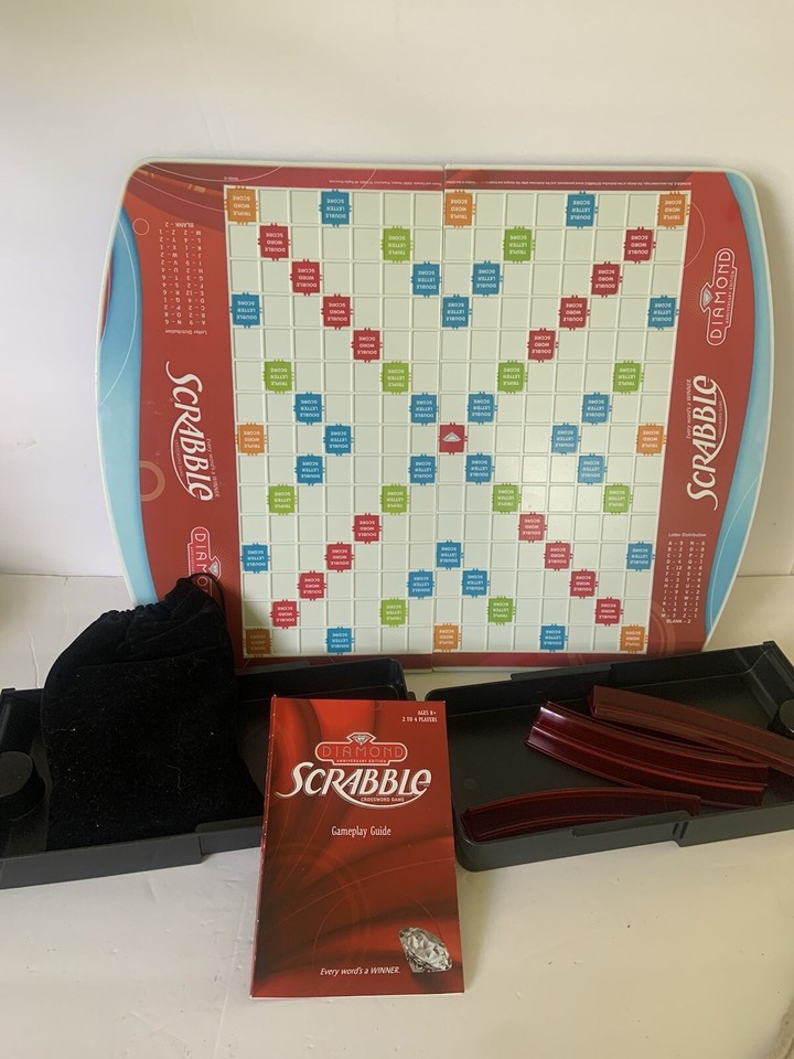 Scrabble Travel Case Diamond Anniversary Edition Game Board Word ...