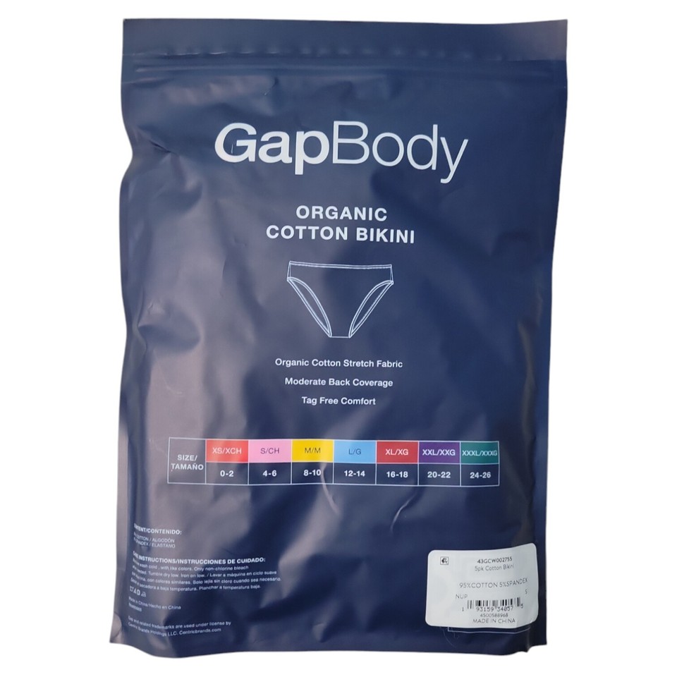 GapBody Women's 5-Pack Tag-Free Organic Cotton Stretch Bikini | eBay
