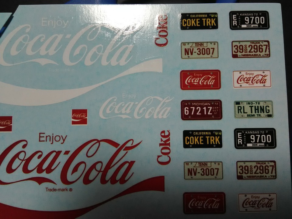 AMT Ford C-600 1/25 COE COKE Coca Cola waterslide decal sheet license ...