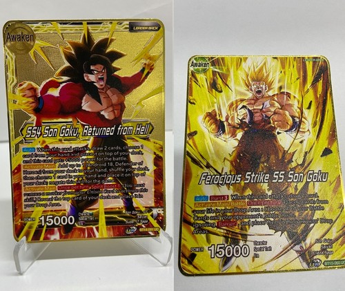 2PCS SS4/SS Son Goku Metal Dragon Ball Card-Collectible Gift Display ...
