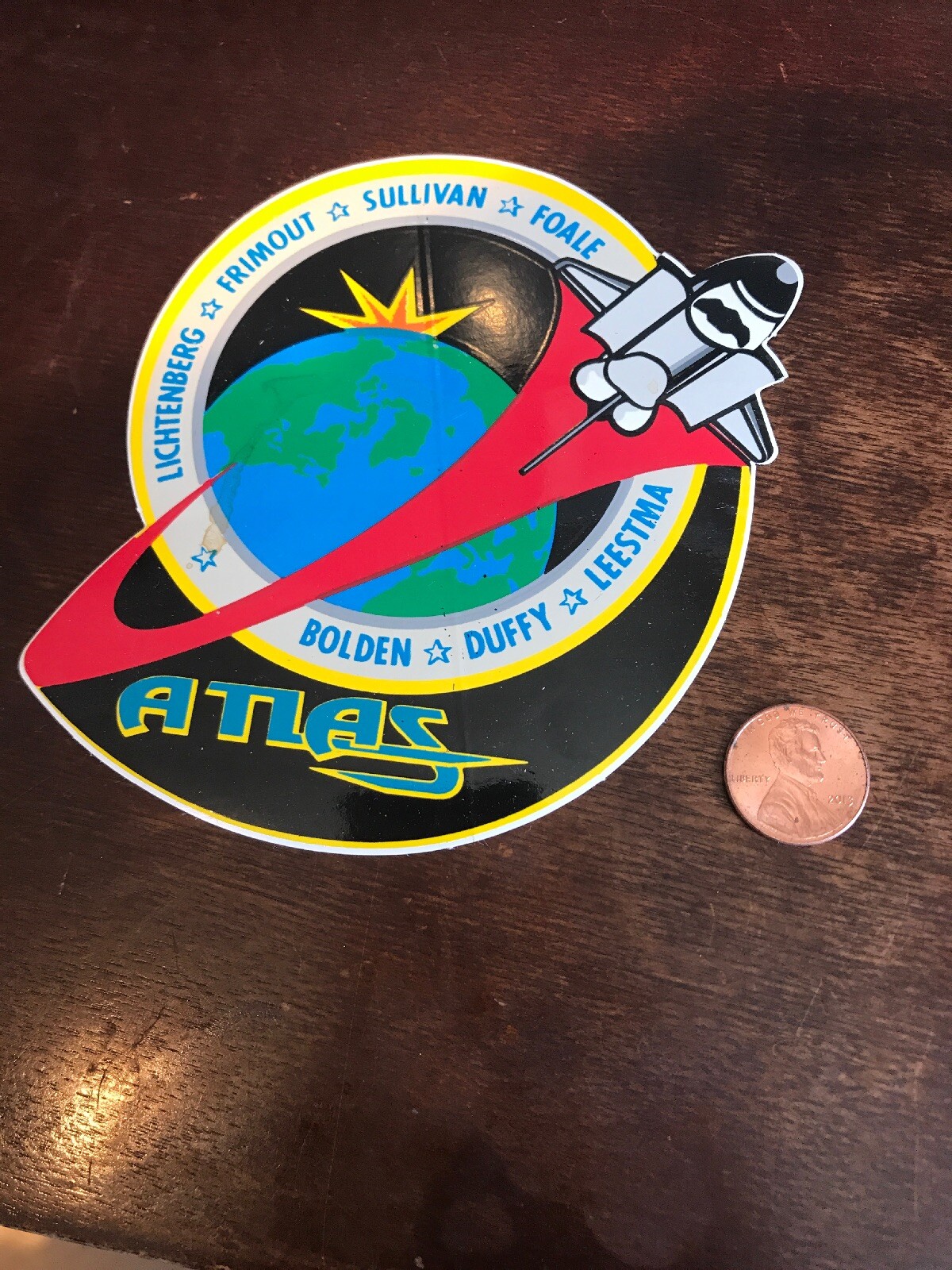 SHUTTLE ATLANTIS STS-45 CREW PATCH ATLAS DECAL STICKER 5 INCHES | eBay