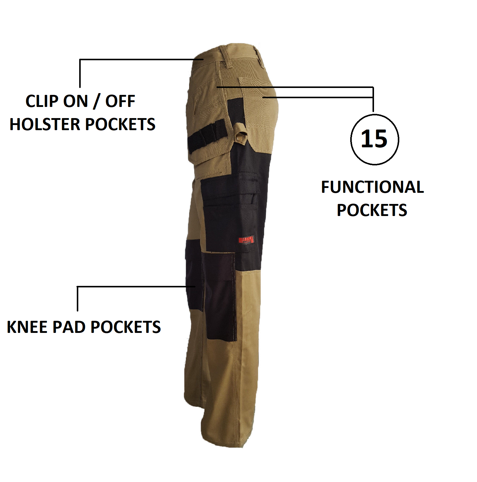 Cargo Work Wear Pant Mens Multi Pocket Knee Pad Tradie Trouser Navy ...