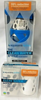 Aquasana Clean Water Filter Bottle Blue + 2 Refills | eBay