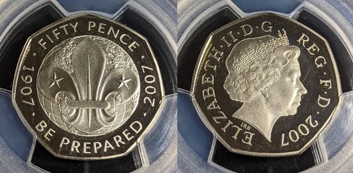 Great Britain 2007 Proof Fifty Pence 50p Scouting Ann. S-H17 PCGS ...