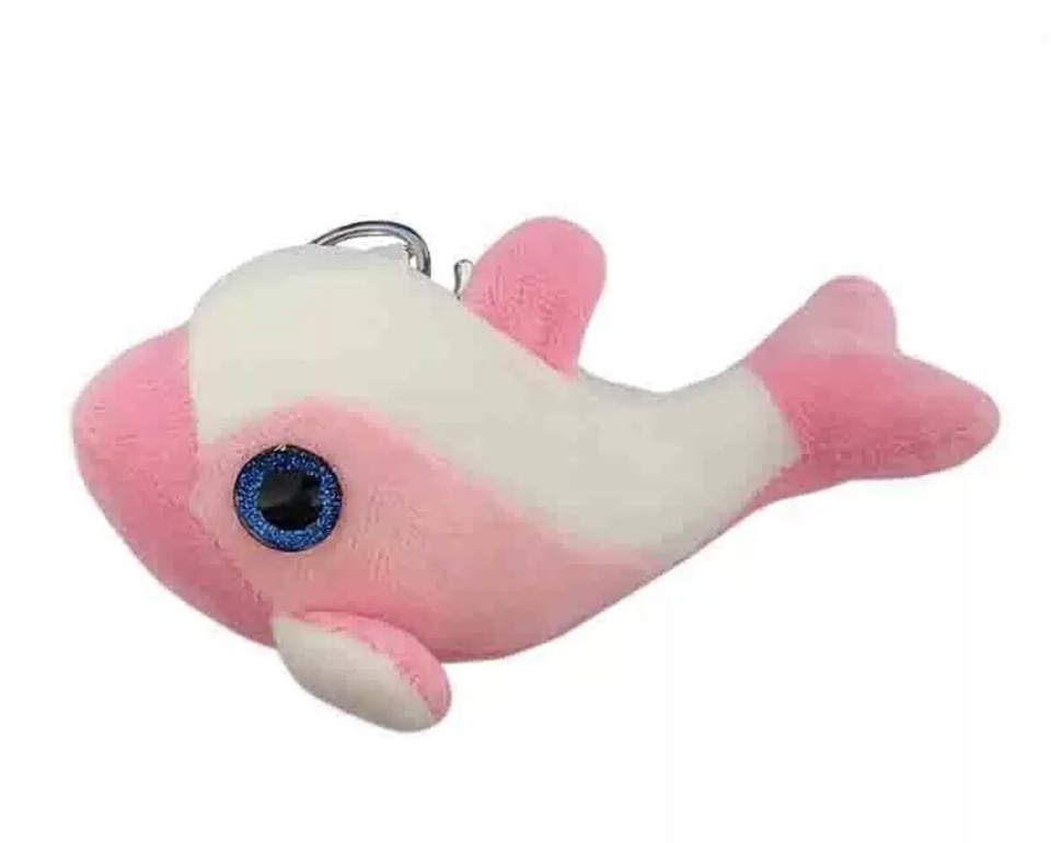 US stock new pink blue dolphin cute small plush keychain | eBay