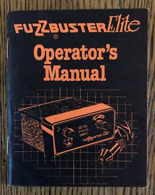 Vintage 1980 Fuzzbuster Elite Radar Detector Operator's Manual ...