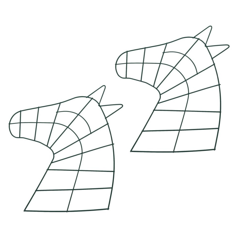 2 Pcs Horse Head Garland Front Door Wreath Small Metal Frame Iron ...