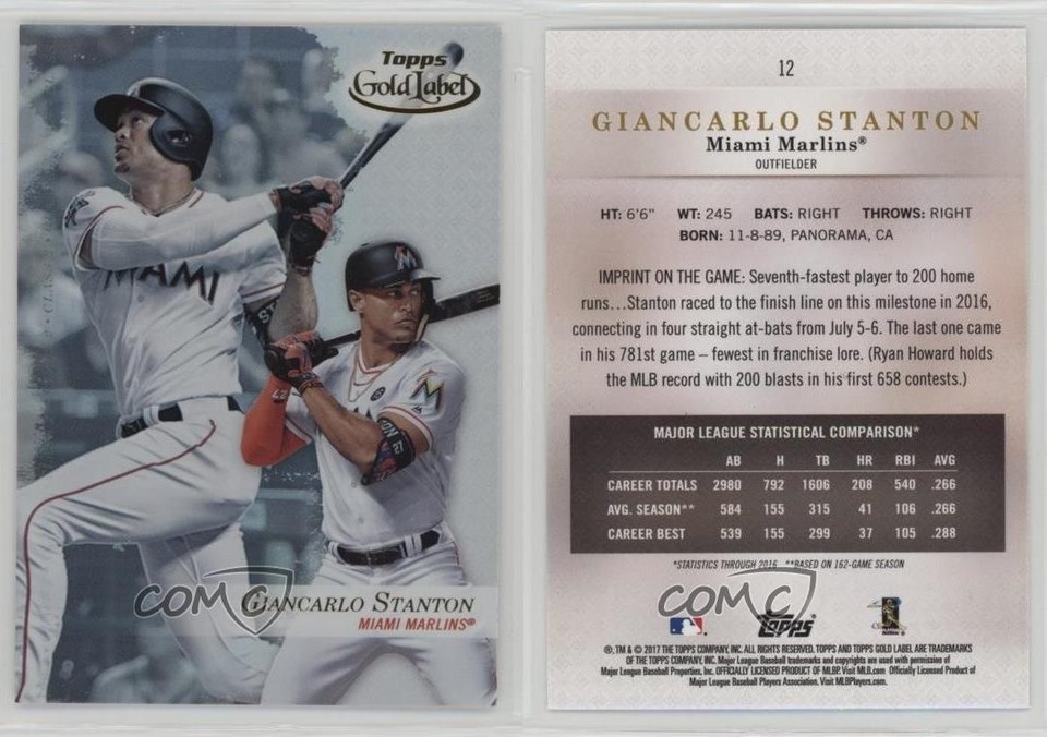 2017 Topps Gold Label Class 2 Giancarlo Stanton #12 uu6 | eBay