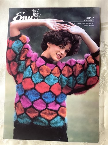 Emu Filigree knitting pattern 3817. Mohair Sweater 36-42". | eBay UK