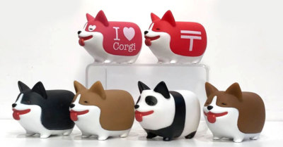 Blind Box Sofubi Japan Chubby BLK BRN Corgi Dog Vinyl Figure 1 Random ...