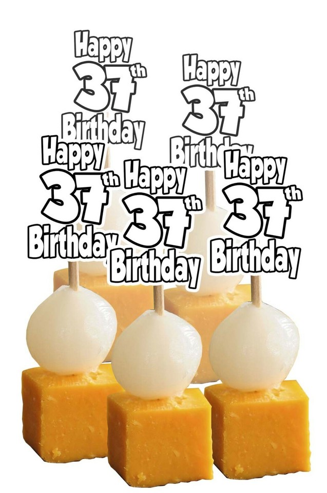 37th Birthday Number Cupcake Party Food Cake Toppers Decorations Picks ...