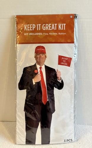 Halloween Costume President Trump Keep it Great Kit 3pc Flag Necktie ...