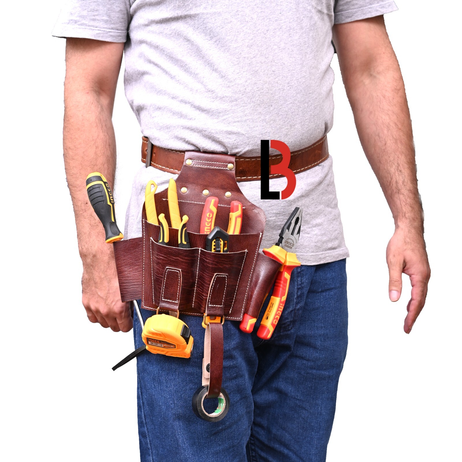 Tradesman Pocket Leather Electrician Telecom Utility Tool Pouch Bag ...