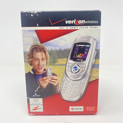 Kyocera Slider Sonic SE47 Silver Verizon Slider Phone KWCSE47 SEALED ...