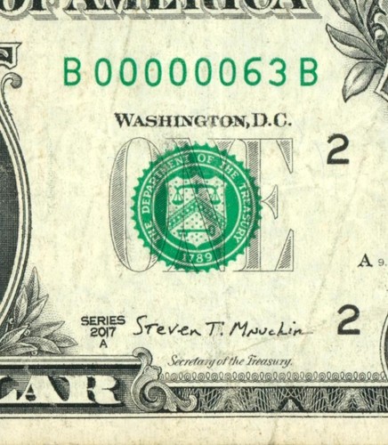 ((TWO DIGIT)) $1 2017 (( 00000063 )) FANCY SERIAL # PAPER CURRENCY | eBay