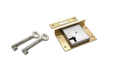 Half Mortise Lock Chest Trunk Large Box Lock Brass Cabinet Lock 2 Keys ...