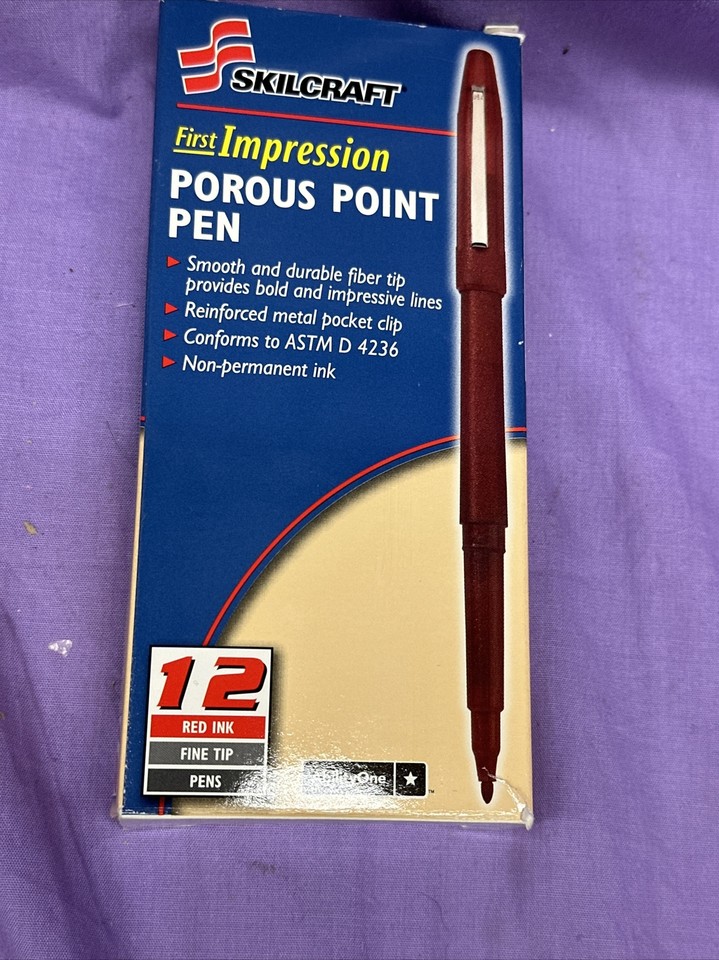 SkilCraft Porous Point Felt Tip Pen Red one dozen | eBay