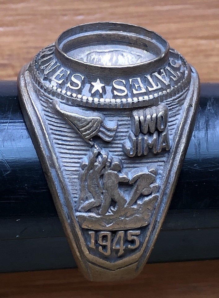 Vintage Brass Ring for US Marine, USMC Veteran, USMC Ring, Iwo Jima ...