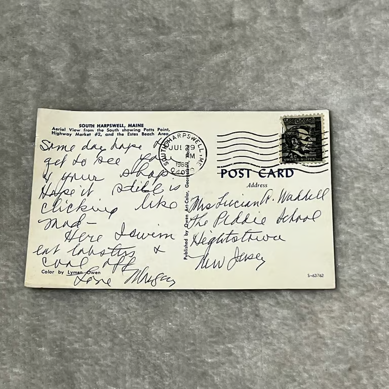 Postcard Aerial View Potts Point Marker 2 Estes Beach South Harpswell ...