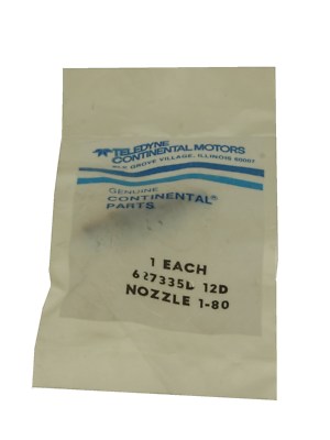 NEW TCM CONTINENTAL FUEL INJECTOR P/N 627335D-12D NOZZLE 1-80, SEALED ...