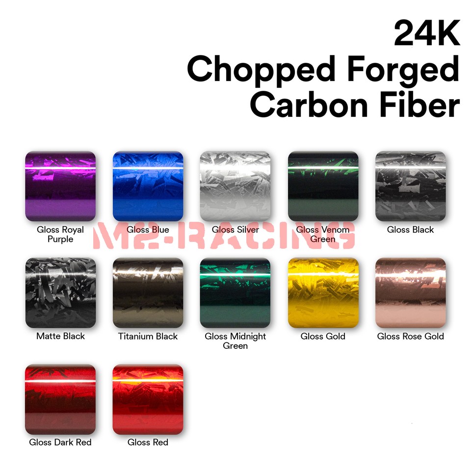 24K Chopped Forged Carbon Fiber Titanium Black Vinyl Wrap Sticker Decal ...