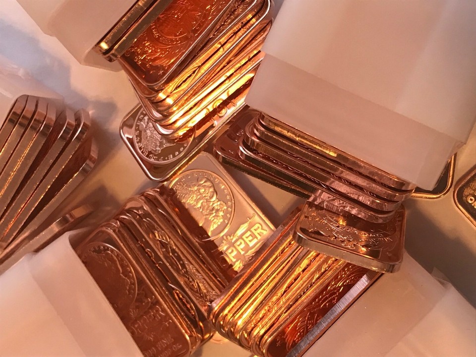 Morgan Dollar Bar 10-PACK Of Copper Bars 1 ounce each, 10 Bars, by ...