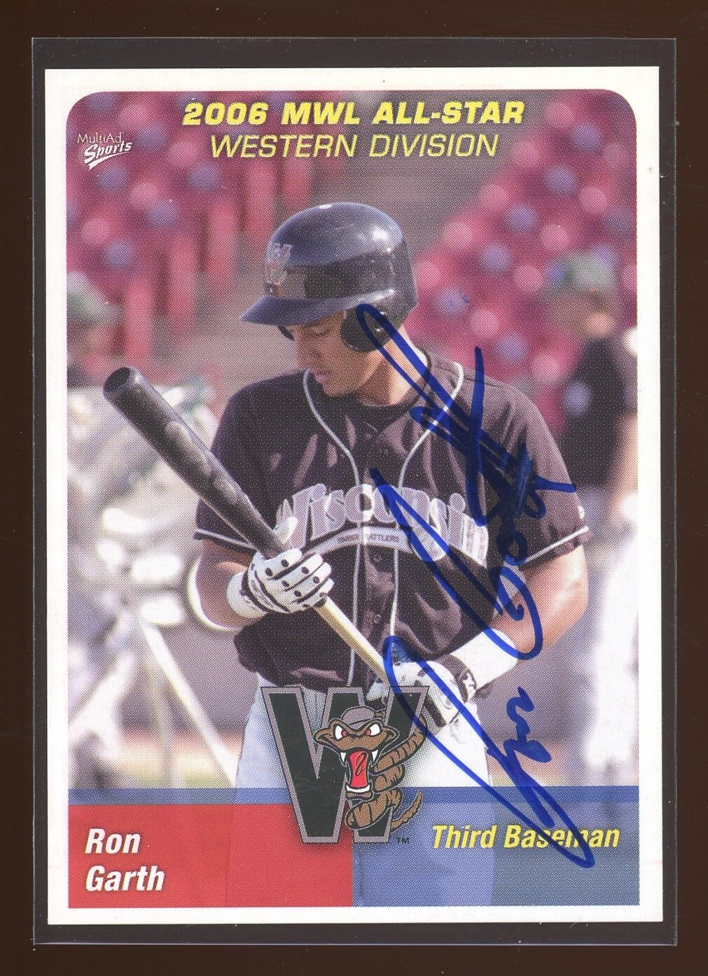 2006 Wisconsin Timber Rattlers RON GARTH Signed Card autograph auto ...