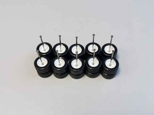 RL33 - Lot 5 Set Hotwheels 1/64 # RR White 10mm Long ,RUBBER TIRES REAL ...