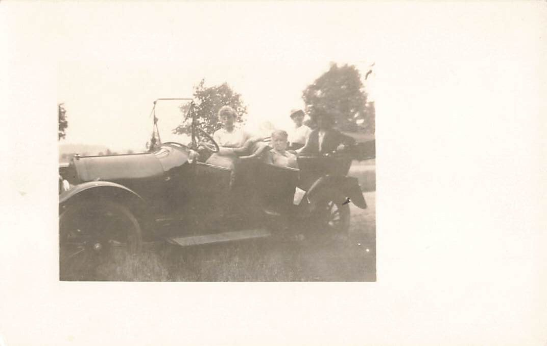Postcard RPPC Women Men Boy Old Car AZO Stamp Box 1904-1918 | eBay