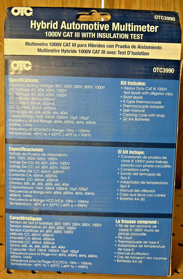 OTC 1000V CAT III Hybrid Multimeter with Insulation Resistance Test | eBay