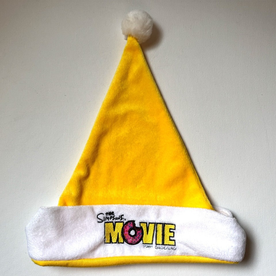 The Simpsons Movie Yellow Santa Hat Promo 2007 Plush Donut Logo ...